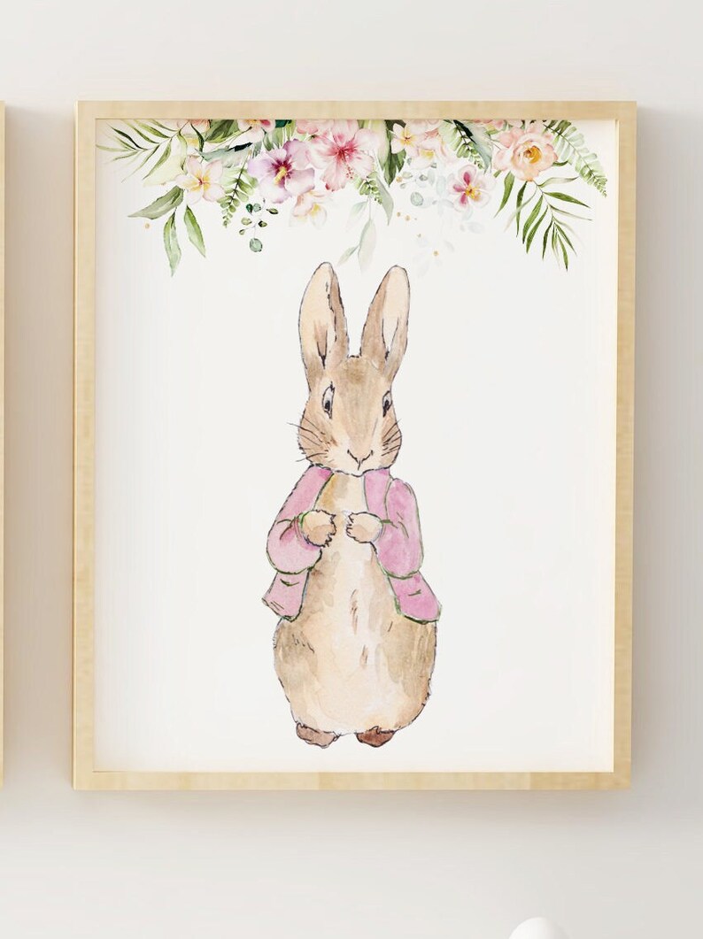 Watercolor Peter Rabbit Nursery Prints, Baby Initial Print, Peter ...