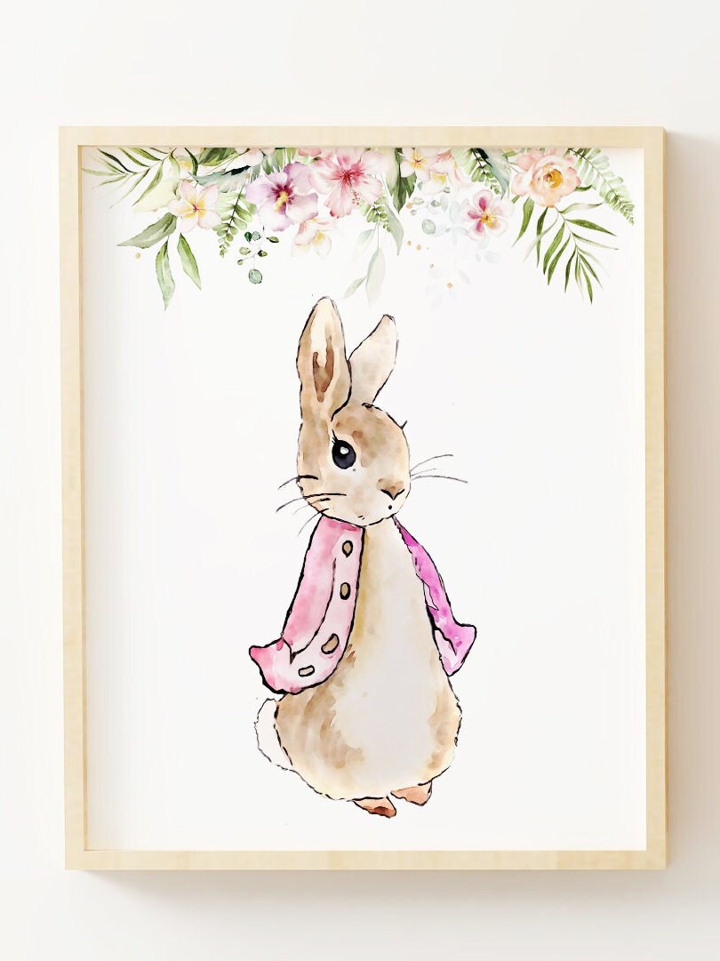 Watercolor Peter Rabbit Nursery Prints, Baby Initial Print, Peter ...