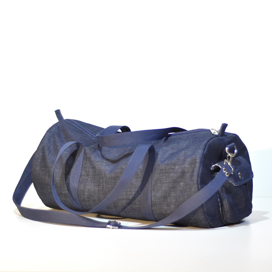 Blue Denim Duffle Bag, Traveler Bag, Denim Messenger Bag, Jeans Bag ...