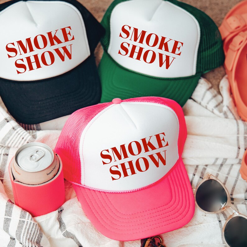 Smoke Show Country Trucker Hat, Red, White & Blue Snapback, Perfect for ...