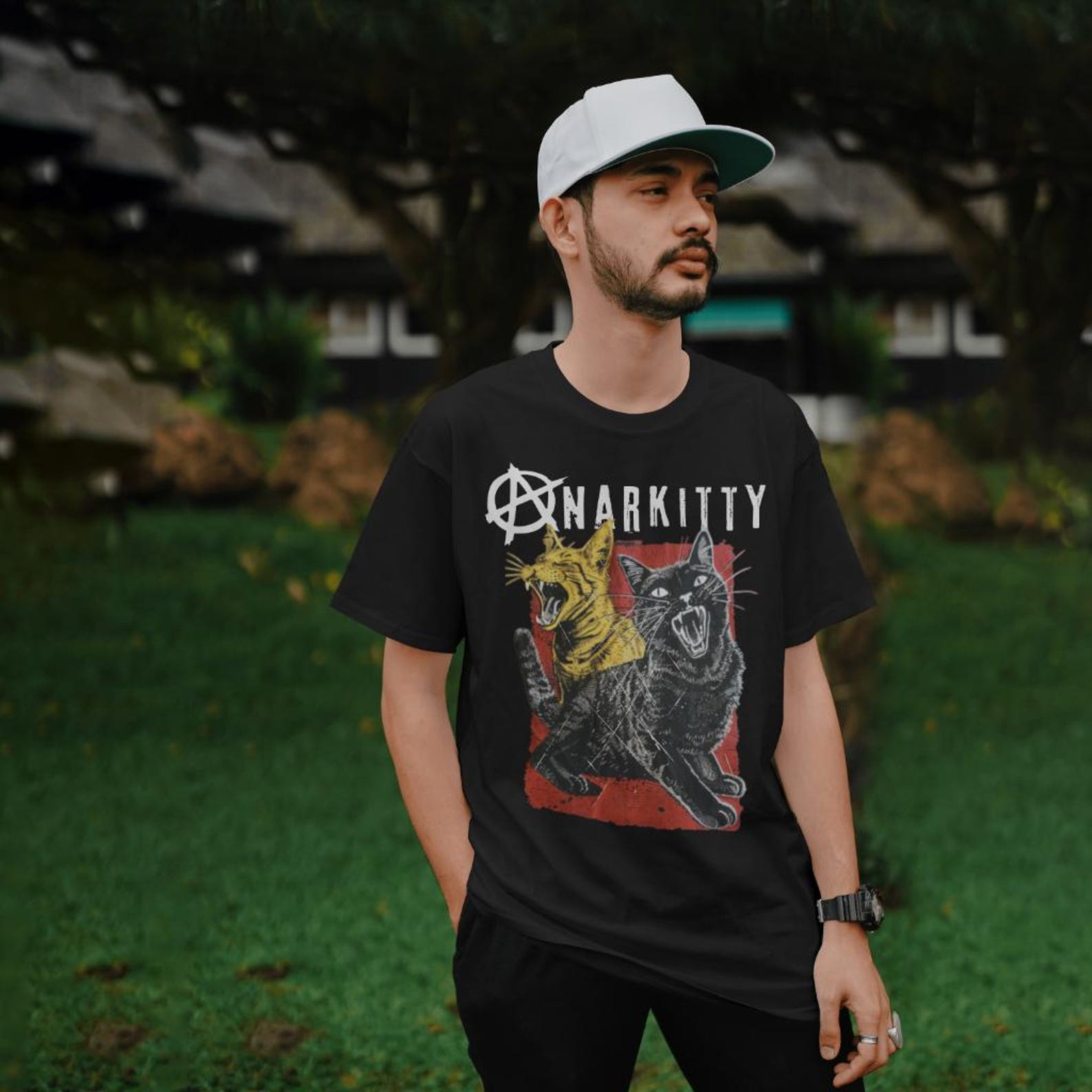 Funny Grunge Cat Band Tee | Edgy Retro Punk Rock Shirt | Heavy Metal ...
