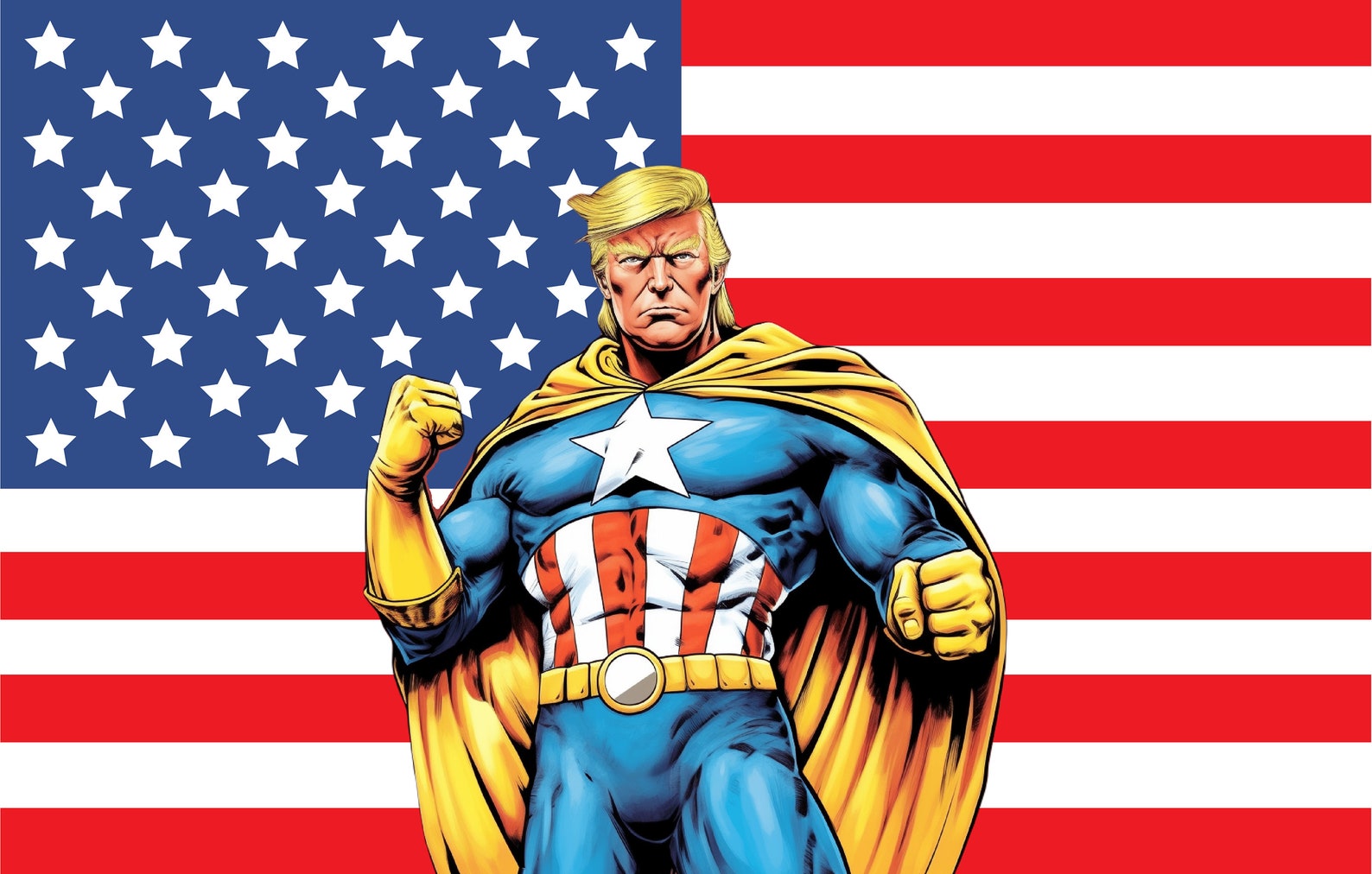 Trump Superhero Flag Maga Shirt FJB Trump 2024 American - Etsy