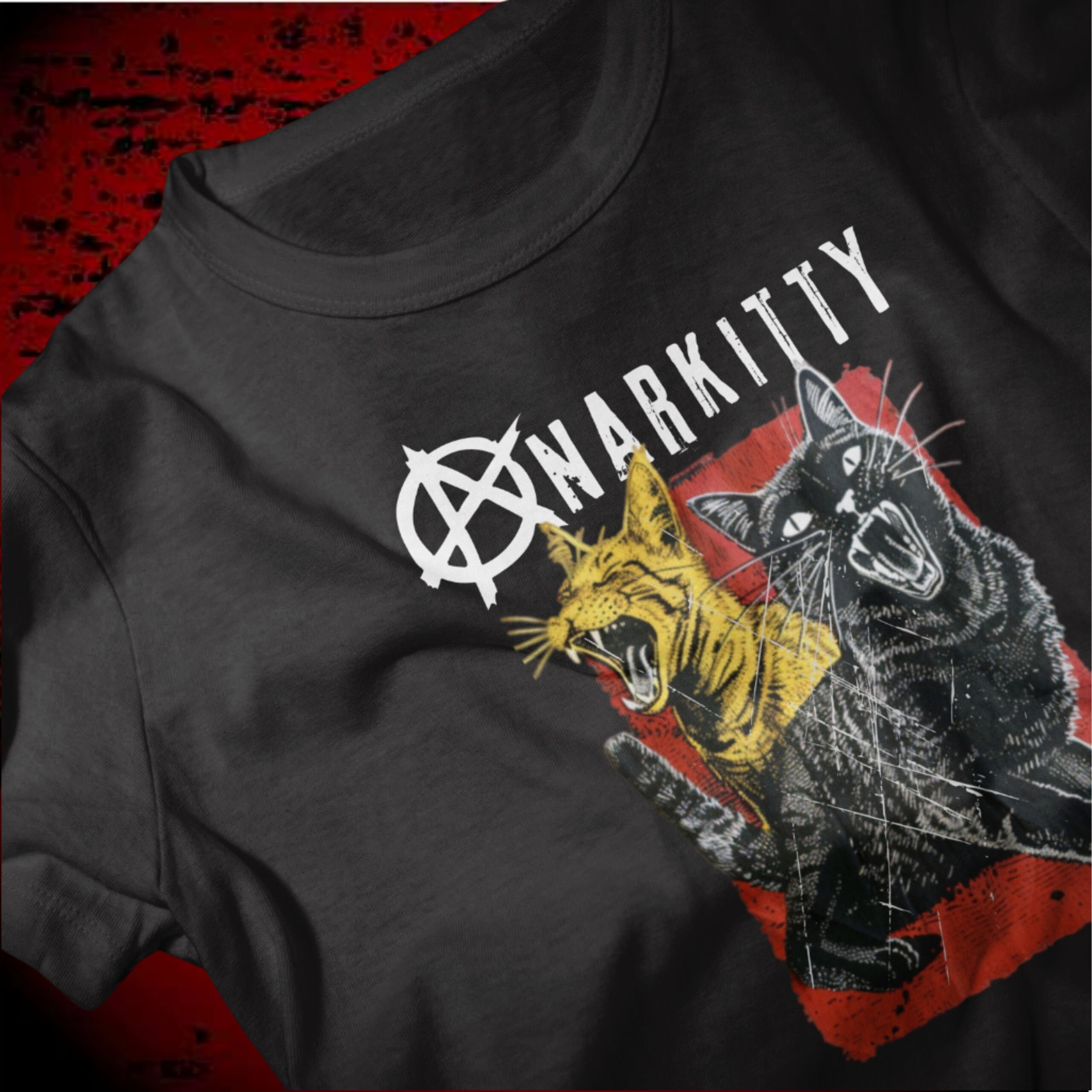 Funny Grunge Cat Band Tee | Edgy Retro Punk Rock Shirt | Heavy Metal ...