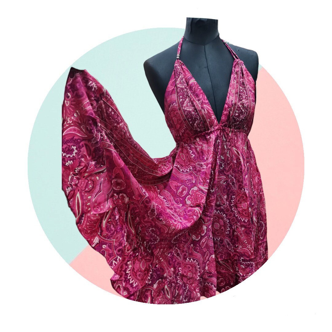 Abito Corto in Seta Indiana / Boho / Minimalista / Eleganza E Unico - Etsy