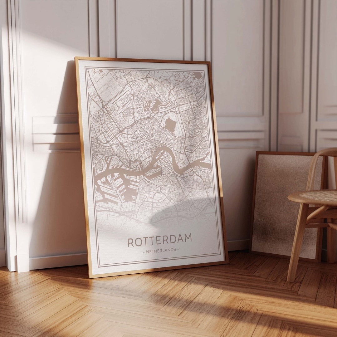 Rotterdam Map, Rotterdam Poster, Rotterdam Netherlands Print, Rotterdam ...