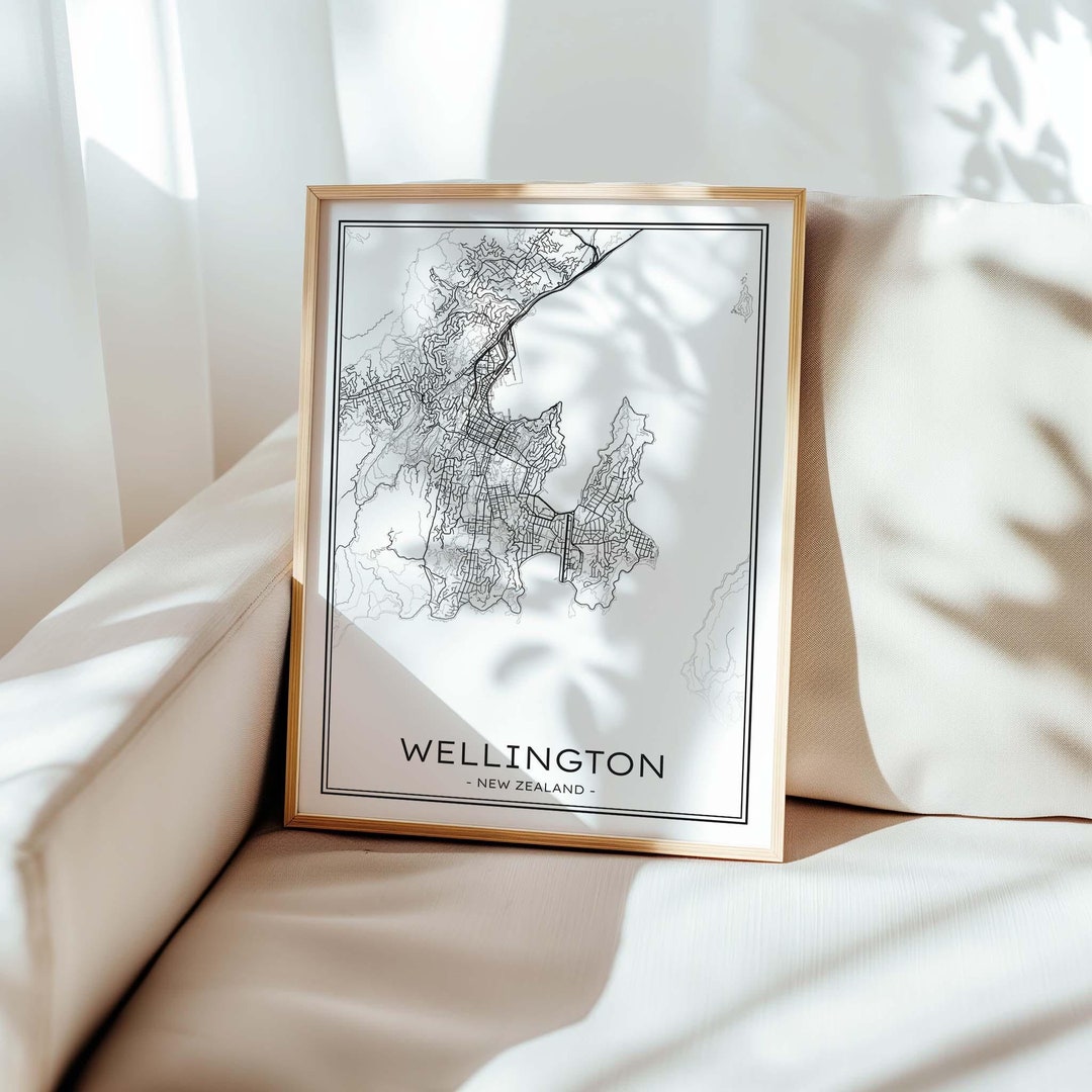 Wellington Map, Wellington New Zealand Print, Printable Wellington ...