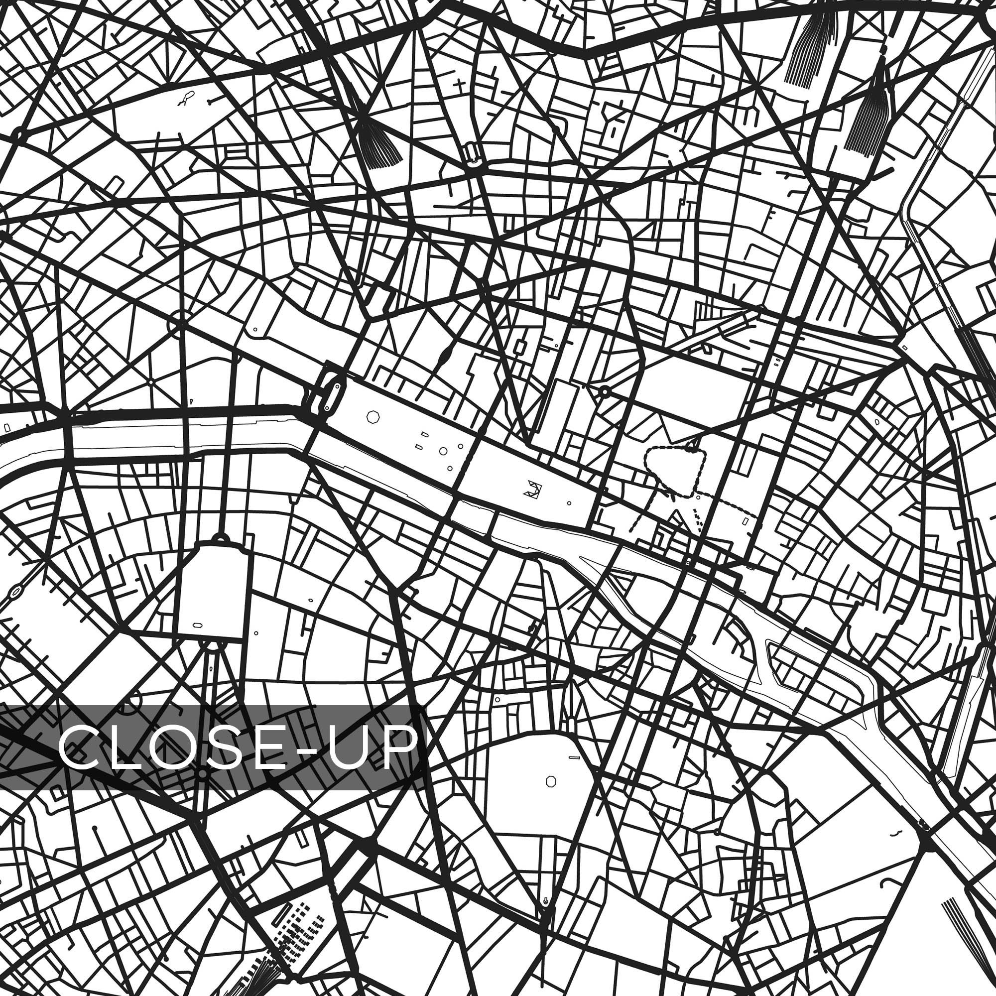 Paris Map, Paris Outline Map, Paris France Print, Download Paris Art ...