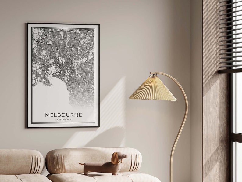 Melbourne Map, Outline Melbourne Map, Minimalist Melbourne Poster ...