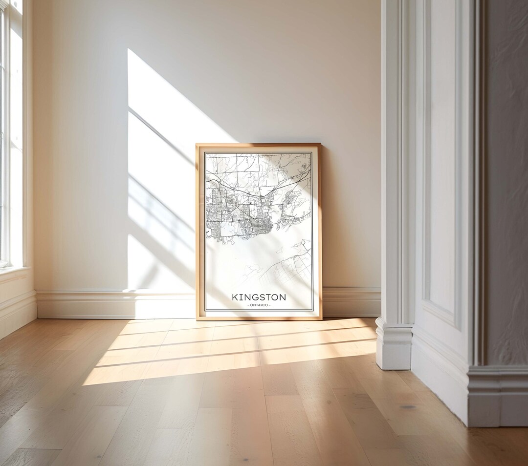 Kingston Ontario Map, Black and White Kingston Print, Kingston Street ...