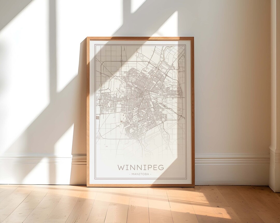 Winnipeg Map, Winnipeg Print, Winnipeg Map Download, Winnipeg Manitoba ...
