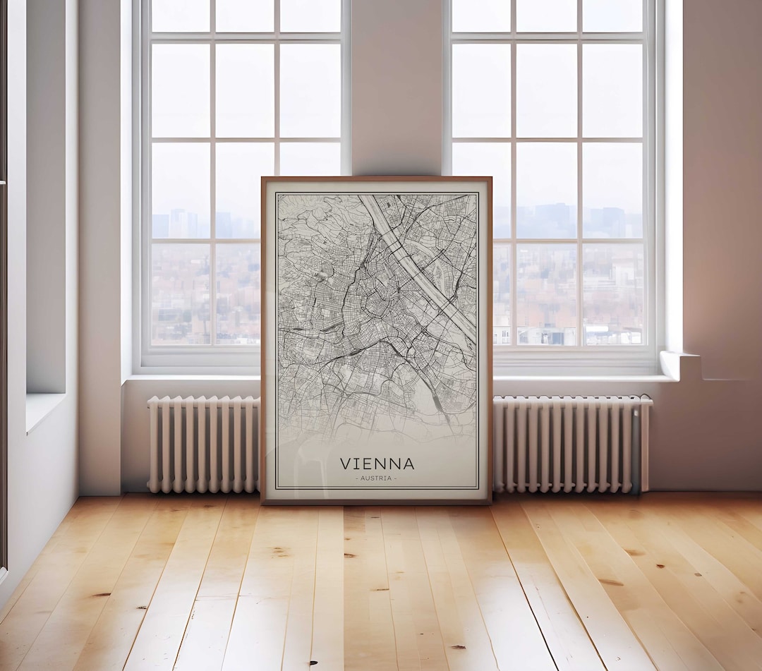 Vienna Map, Vienna Print, Outline Vienna Map, Minimalist Vienna Poster ...