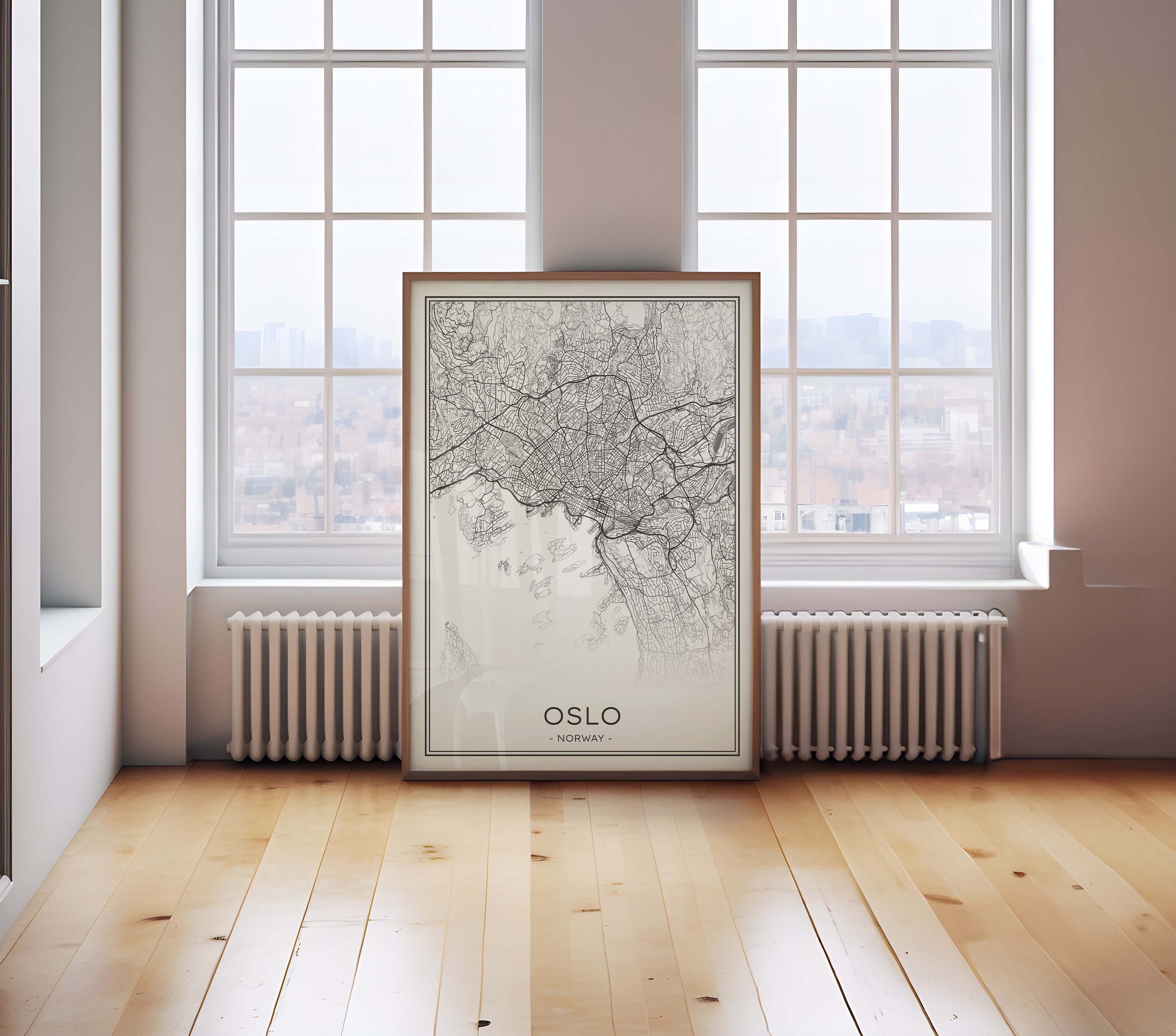 Oslo Map, Black and White Oslo Print, Outline Oslo Map, Minimalist Oslo ...