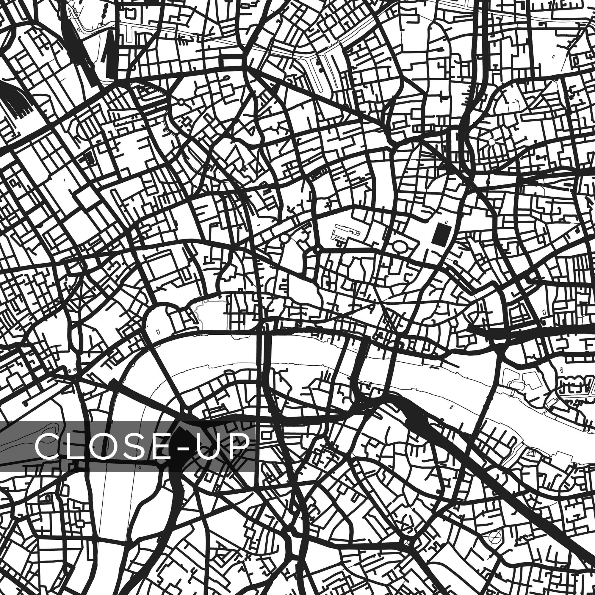 London Map London England Print Outline London Map - Etsy