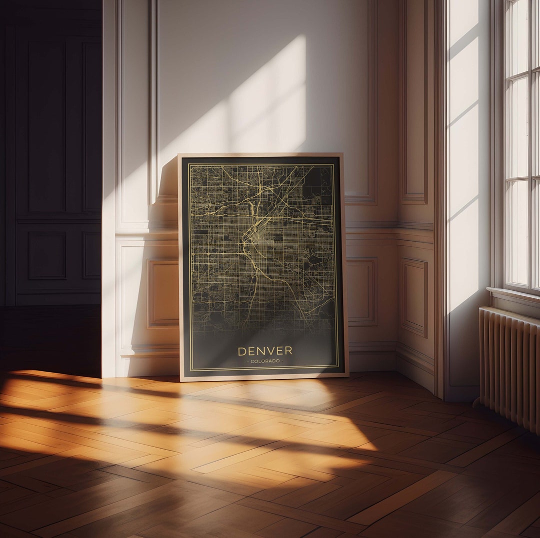 Impresión de mapas de Denver, mapa de calles de Denver Colorado, cartel ...