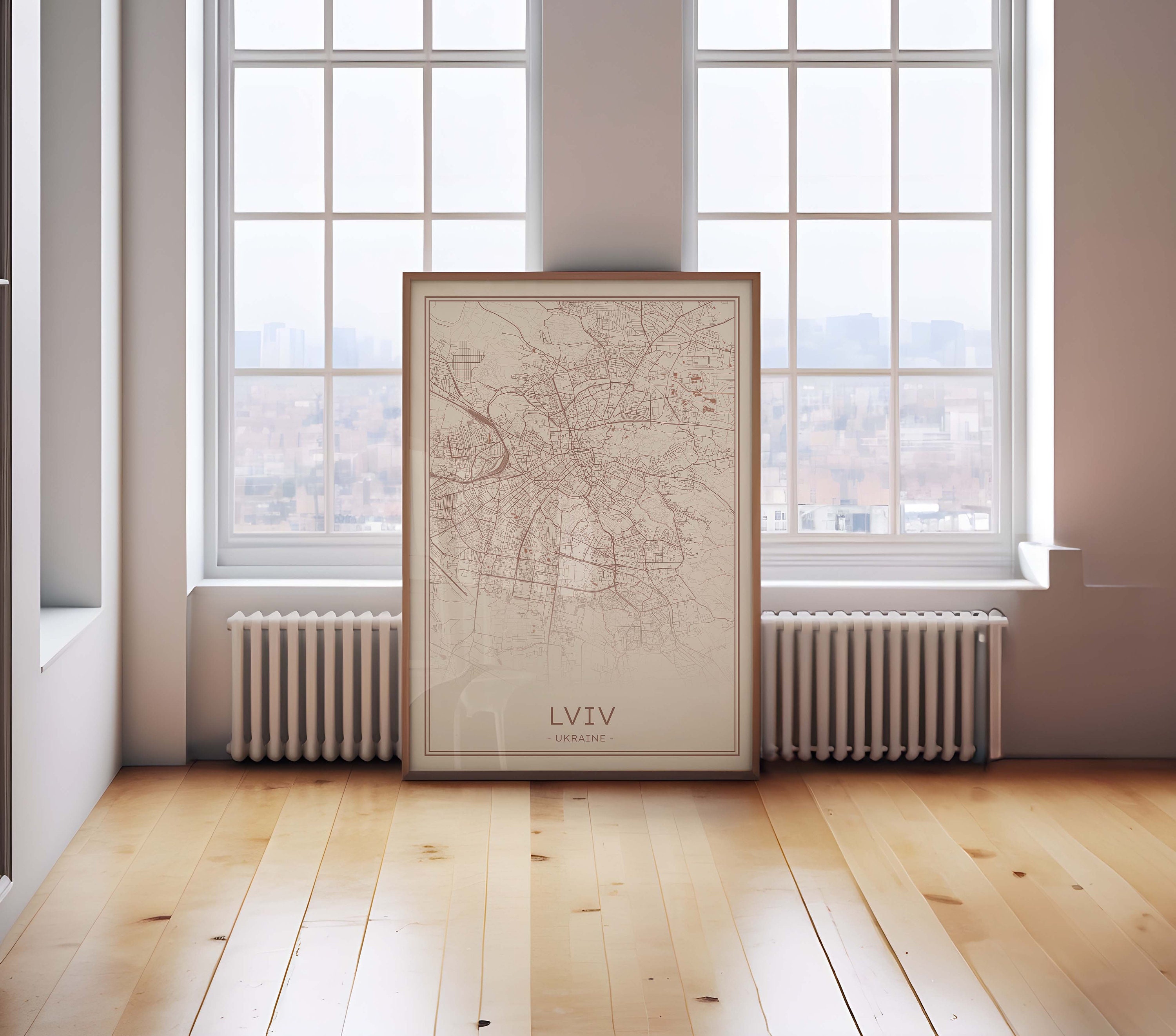 Lviv Map Lviv Ukraine Map Lviv Printable Terracotta Lviv - Etsy