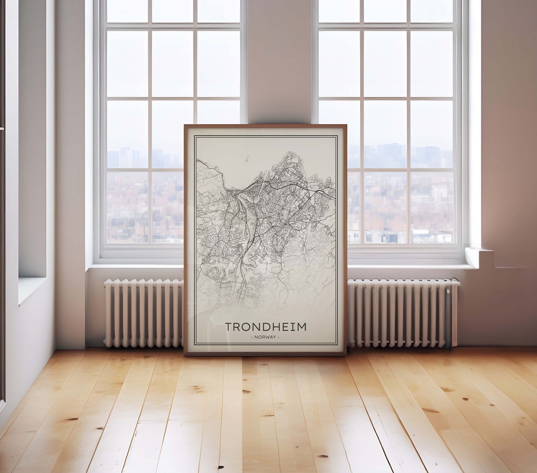 Trondheim Map Print, Trondheim City Map, Trondheim Norway Poster ...