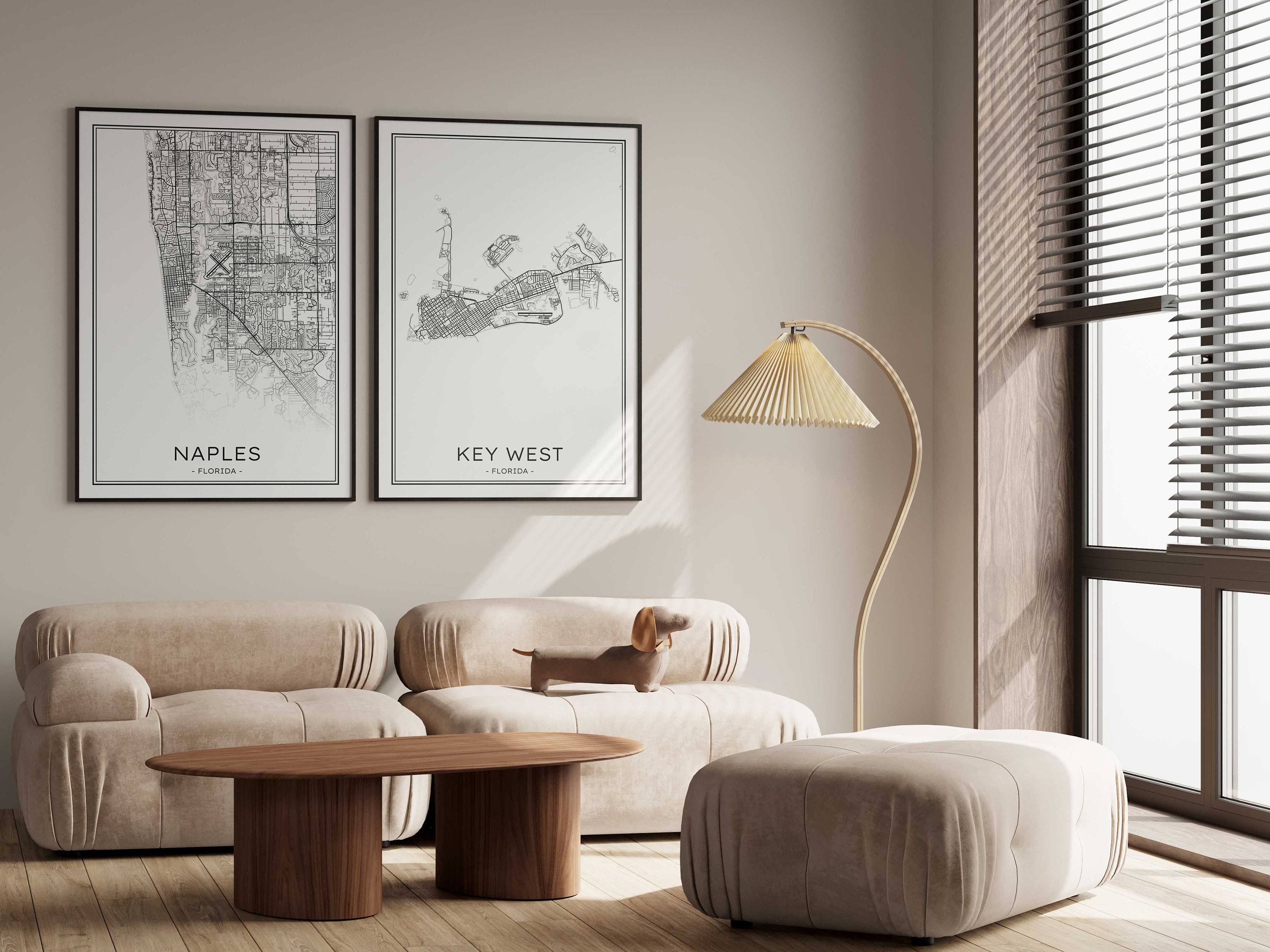 Naples Florida Map, Black and White Naples Print, Naples FL Poster ...