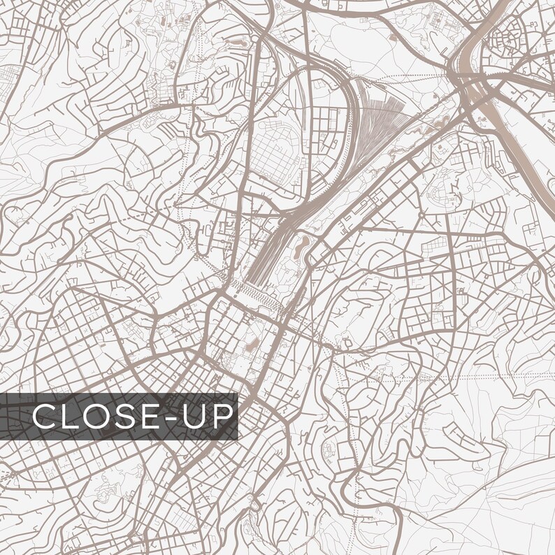 Map of Stuttgart, Beige Stuttgart Map, Stuttgart Germany Print ...