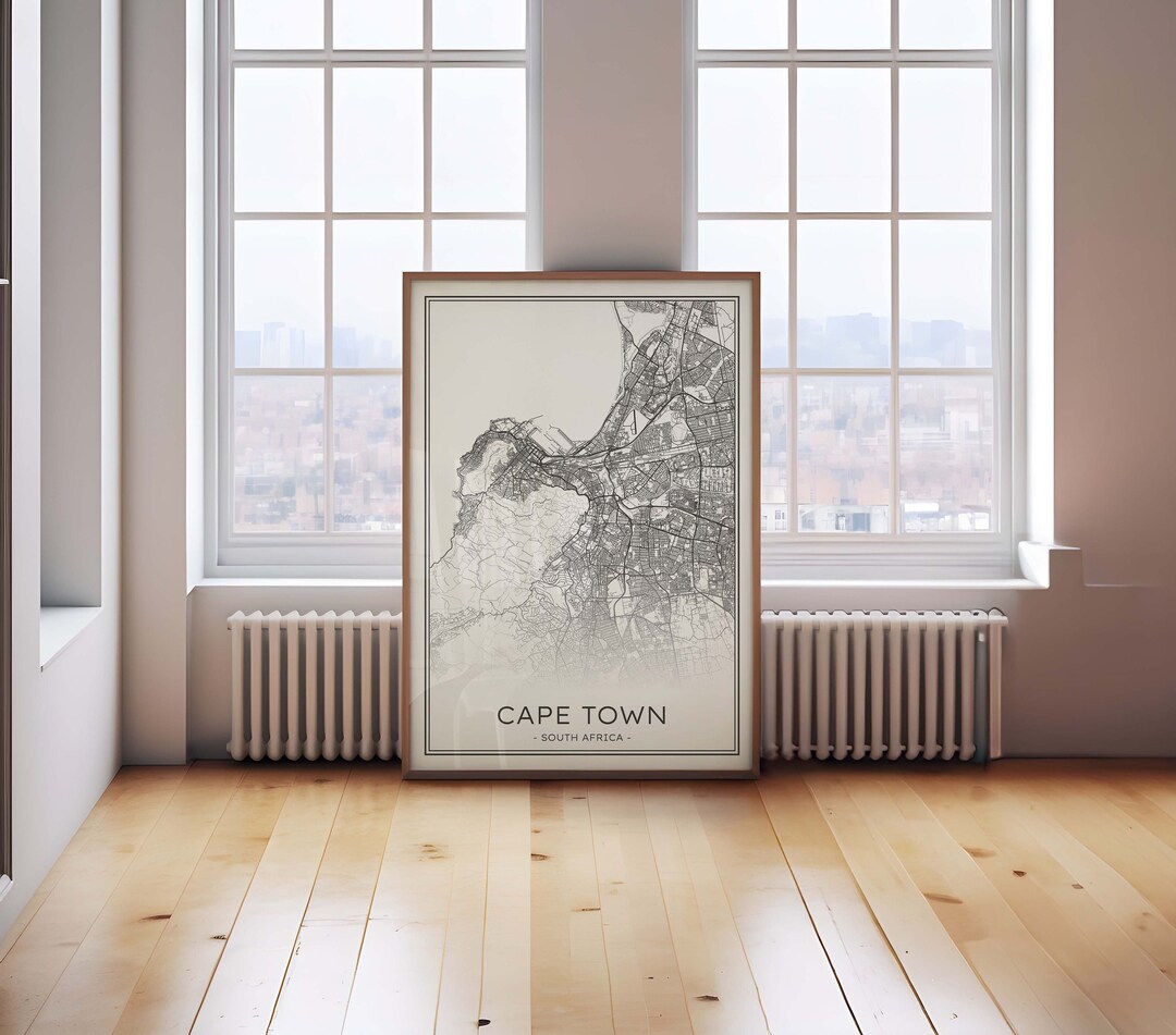 Cape Town Map Print, Outline Cape Town City Map, South Africa Cape Town ...