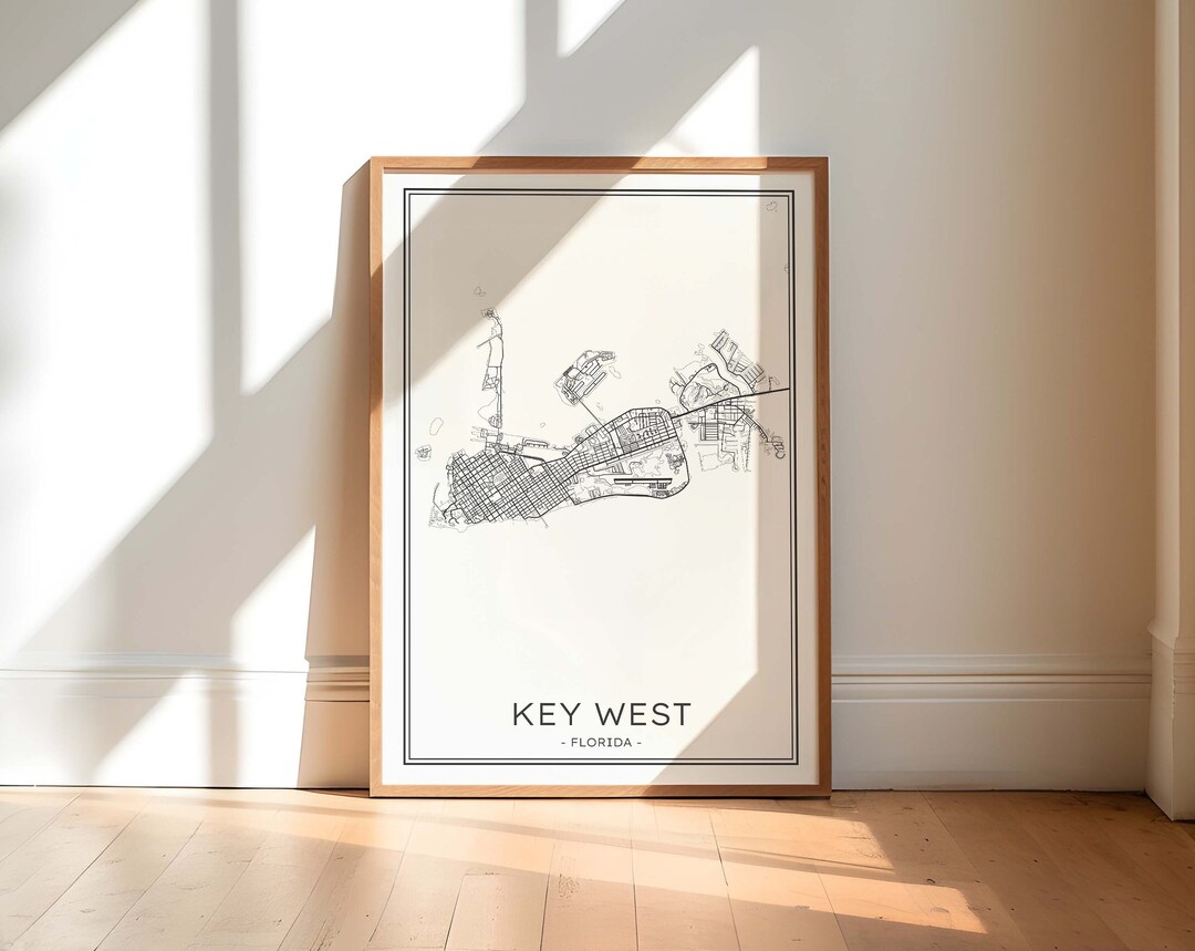 Key West Map, Key West Florida Print, Key West FL Poster, Key West ...