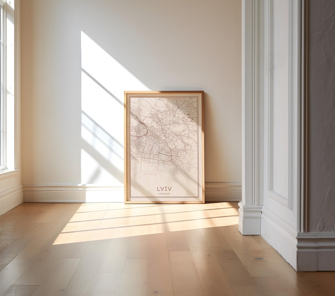Lviv Map, Lviv Ukraine Map, Lviv Printable, Terracotta Lviv Poster ...