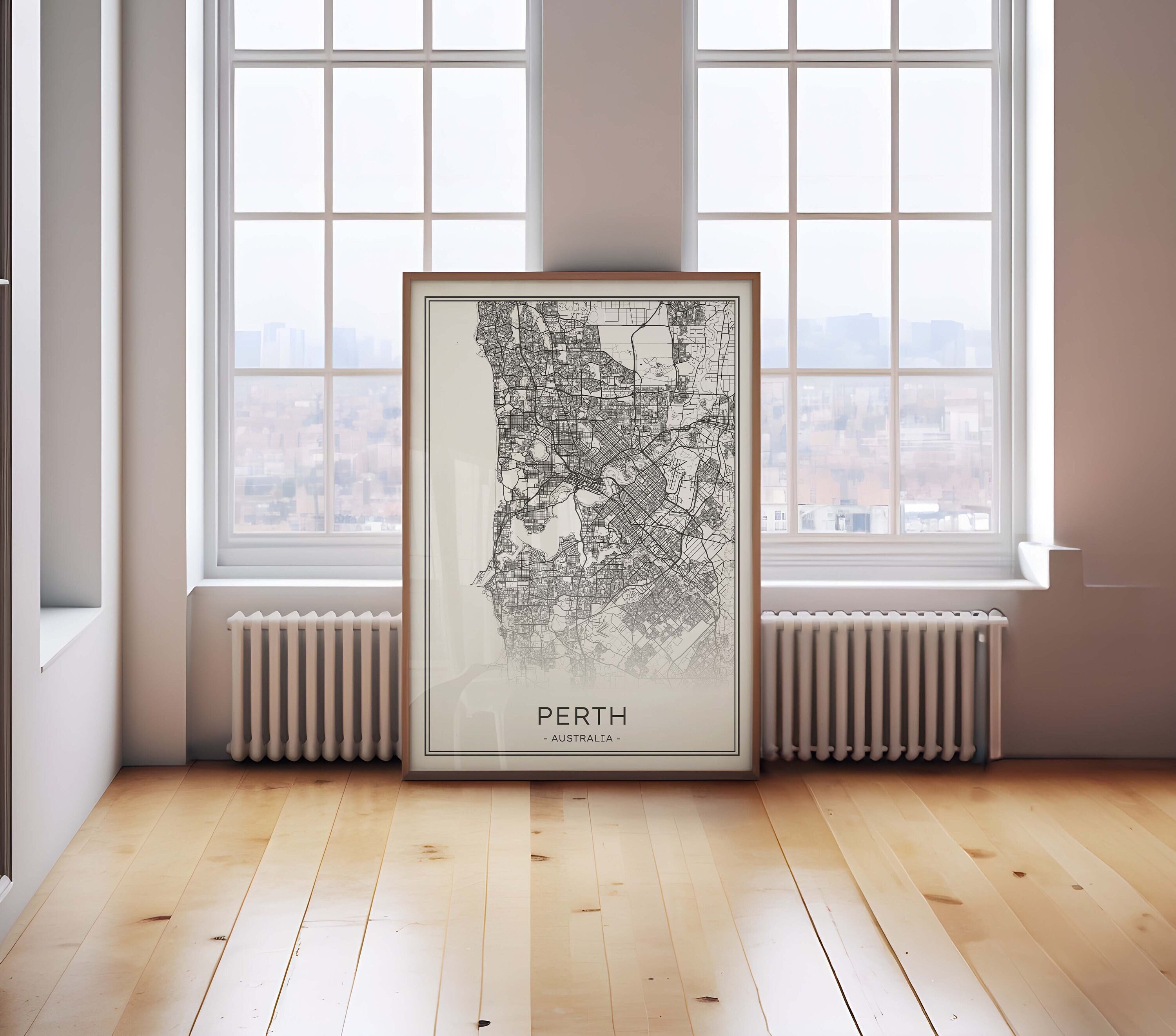 Perth Map Print, Outline Perth Map, Minimalist Perth Poster, Perth ...