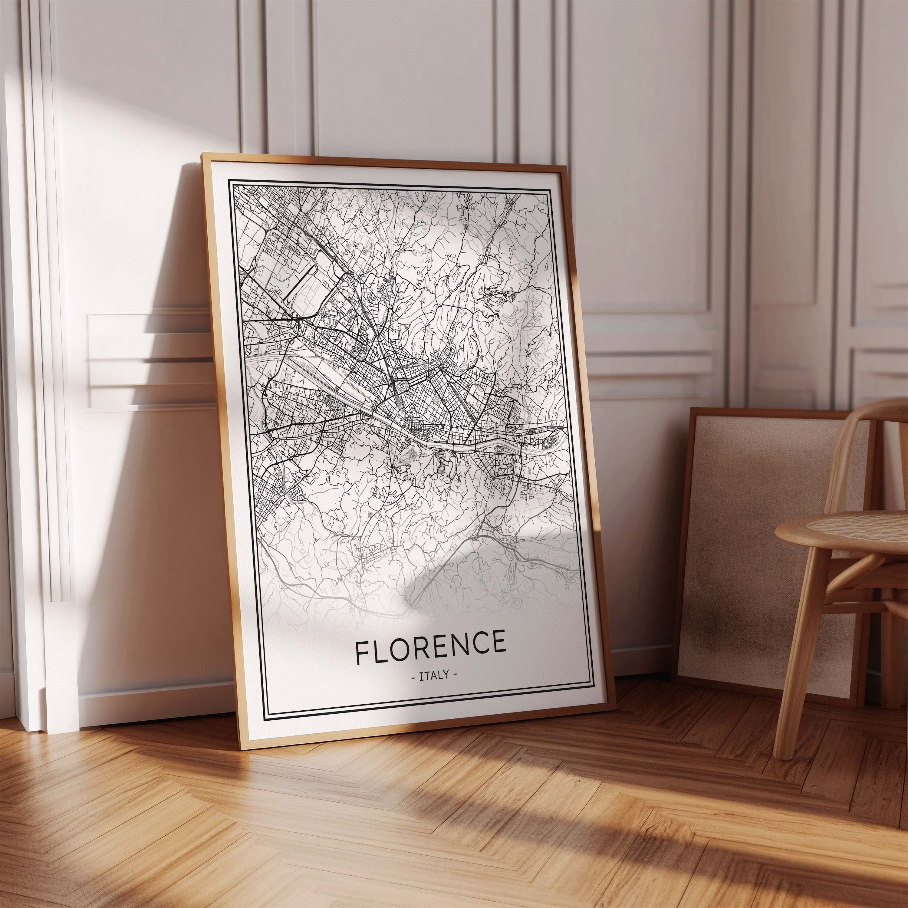 Florence Map, Florence Print, Outline Florence Map, Minimalist Florence ...