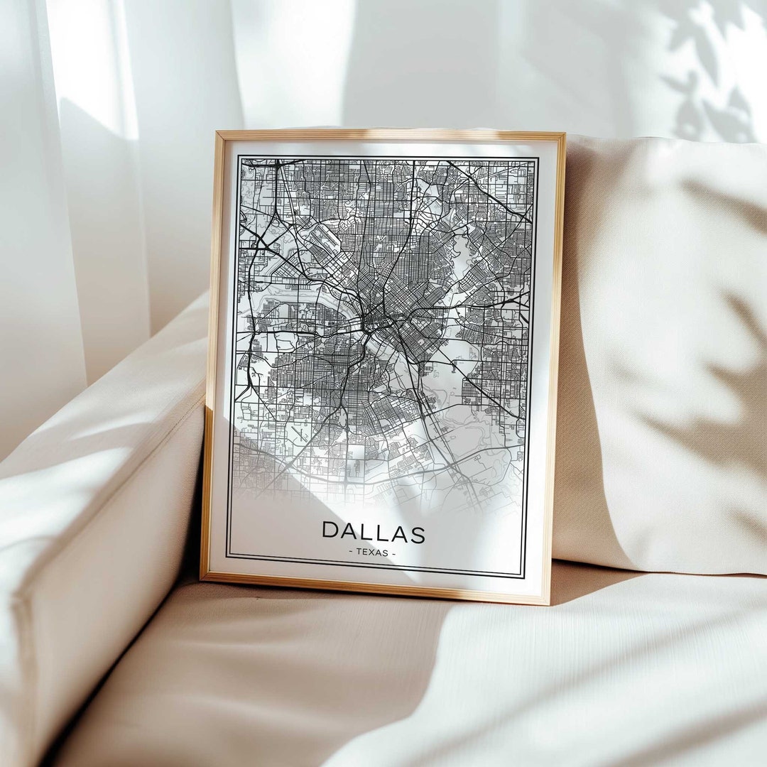 Dallas Map Printable, Dallas Print, Dallas Texas City Map, Dallas Map ...