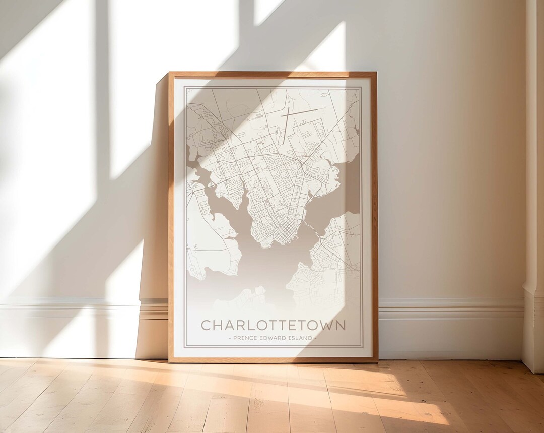 Charlottetown Map, Beige Charlottetown Print, Printable Charlottetown ...