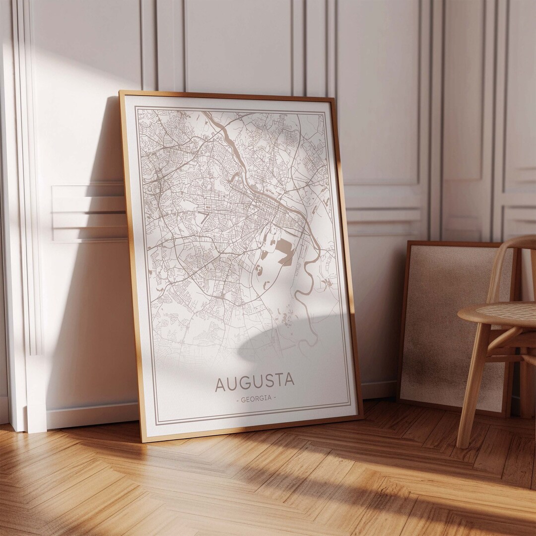 Augusta Georgia Street Map Print, Beige Cream (digital Download) - Etsy