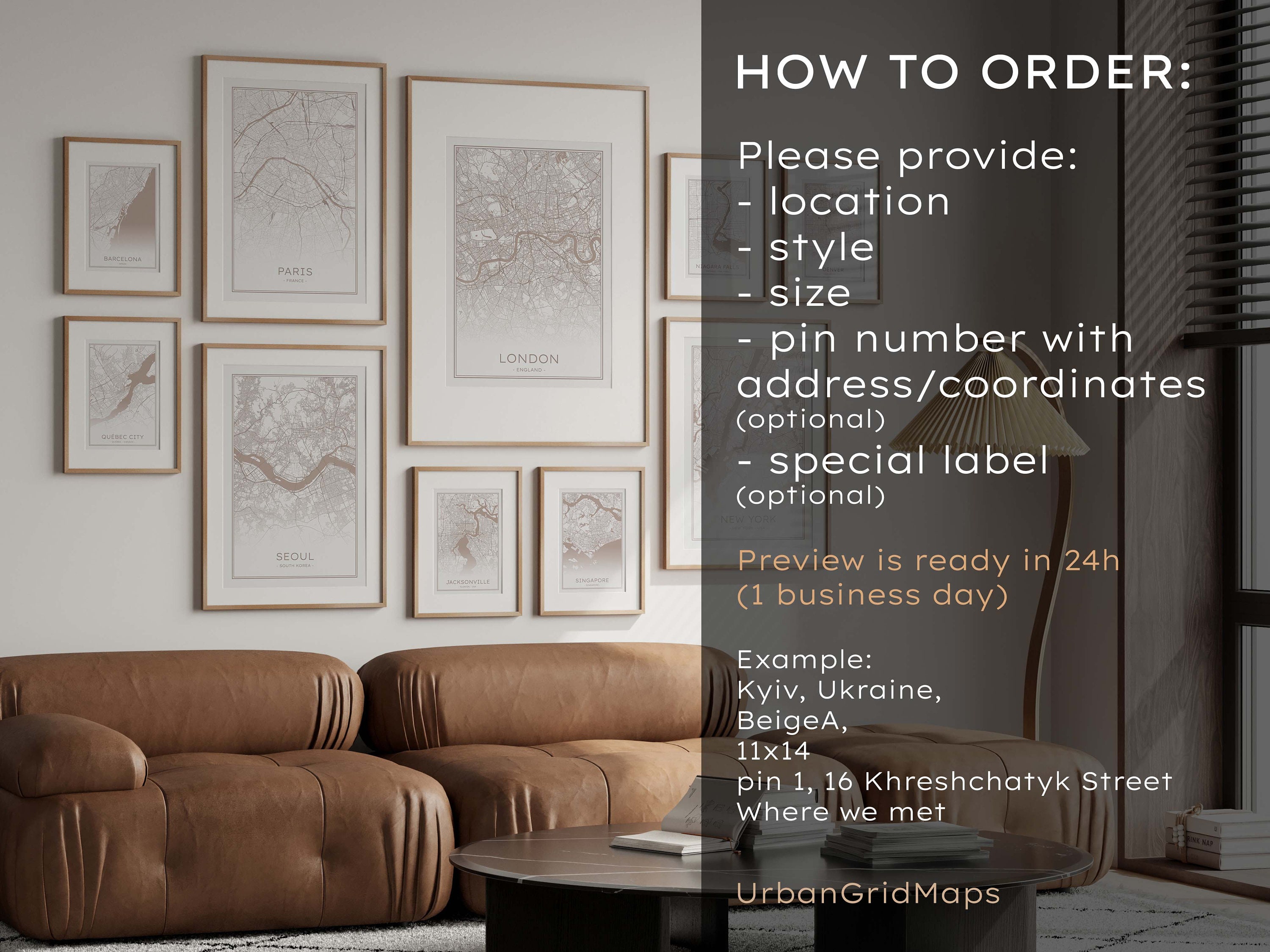 3 Custom City Maps, City Map Print Set, Custom Street Map Set, Any City ...