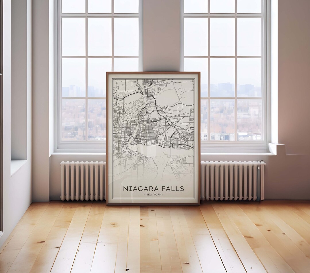 Niagara Falls Map Print, Niagara Falls New York Map, Niagara Falls ...