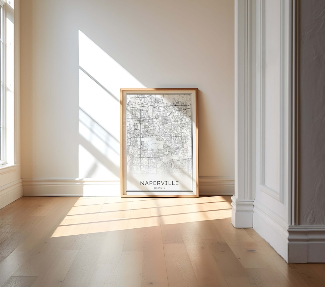 Naperville Map Print, Naperville City Map, Naperville Illinois Poster ...