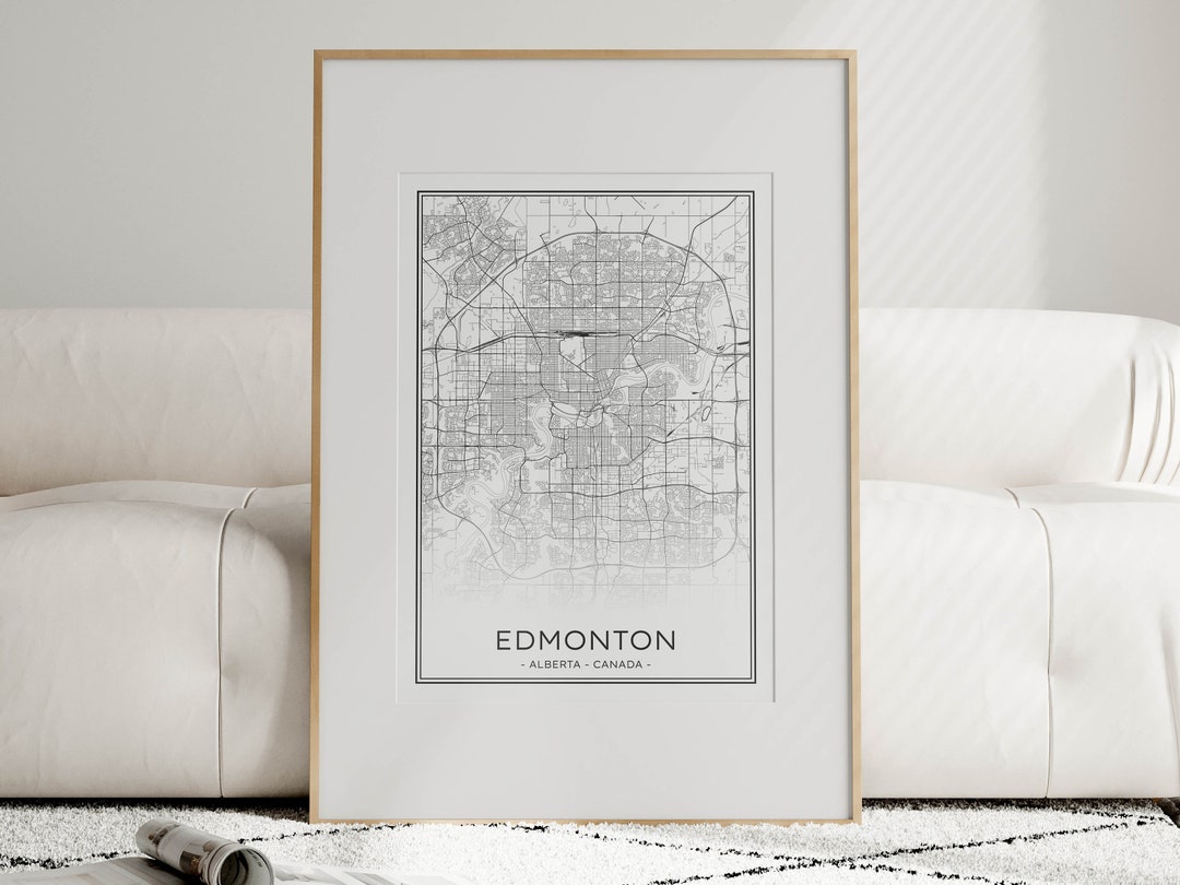 Edmonton Alberta Map Edmonton City Map Edmonton Map Print - Etsy
