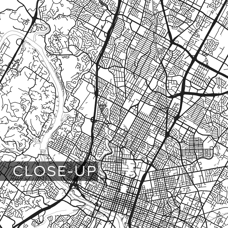 Austin Map, Austin City Map, Austin Texas Poster, Printable Austin ...