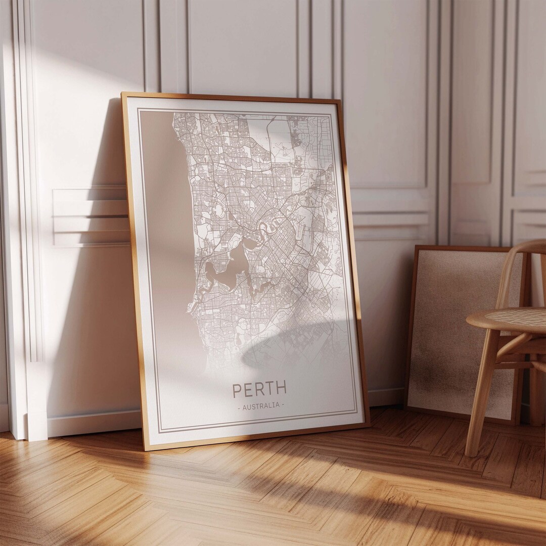 Perth Map, Perth Australia Map, Pastel Perth Poster, Printable Perth ...