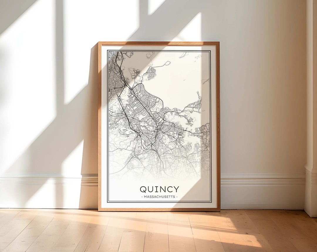 Quincy Map, Quincy City Map Print, Black and White Quincy Poster ...