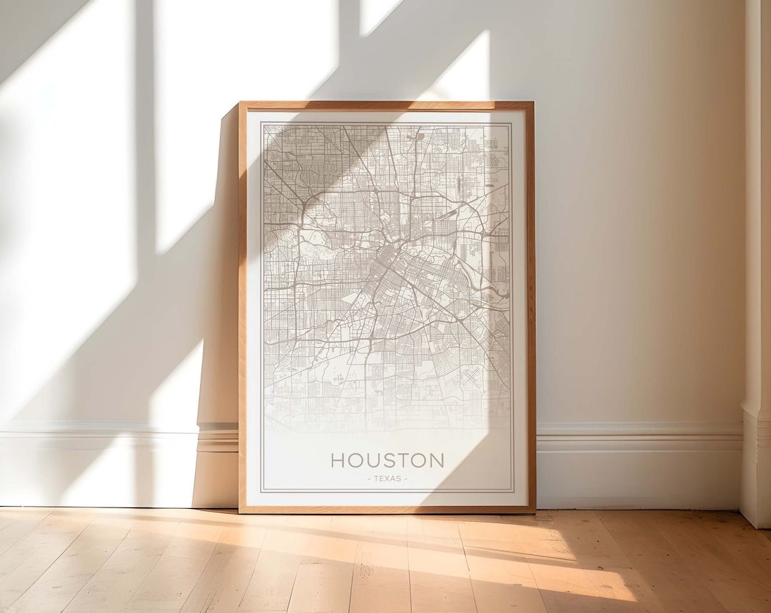Mapa de Houston, Cartel de Houston TX, Mapa imprimible de Houston Texas ...