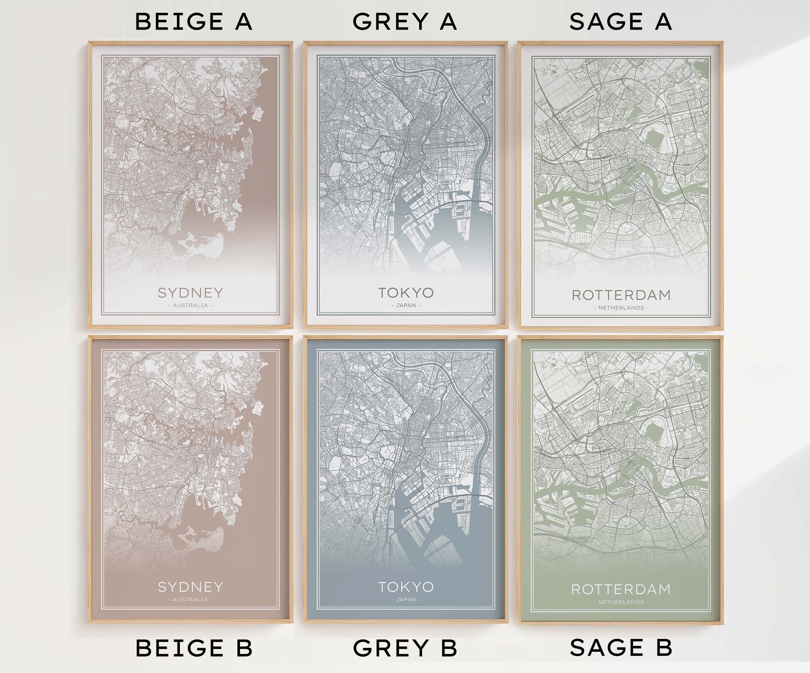 Any City Map, Two Maps Any Place Print, Custom Street Map, 2 Maps Print ...