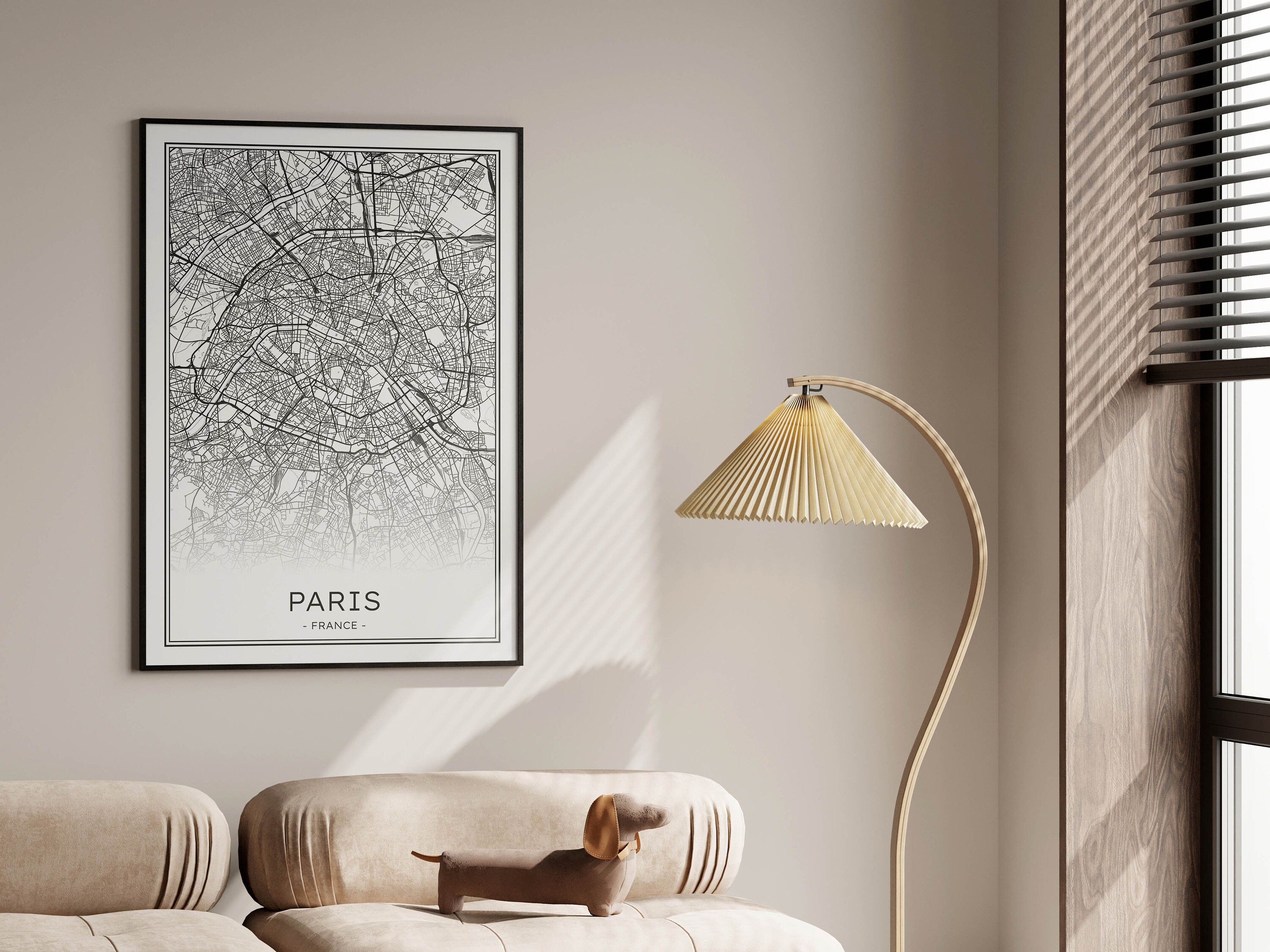 Paris Map, Paris Outline Map, Paris France Print, Download Paris Art ...