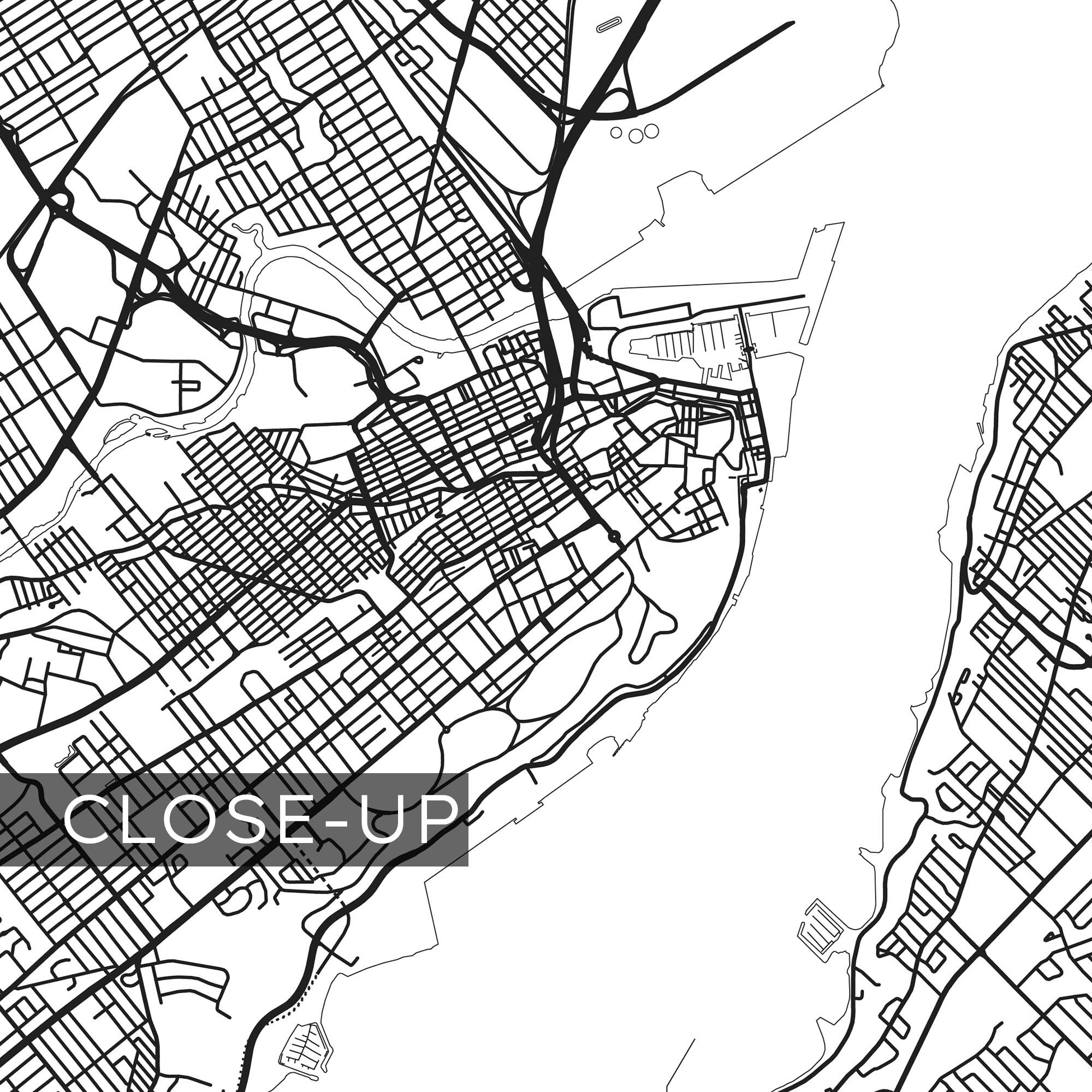 Quebec City Map, Black and White Map, Quebec City Print, Quebec City ...