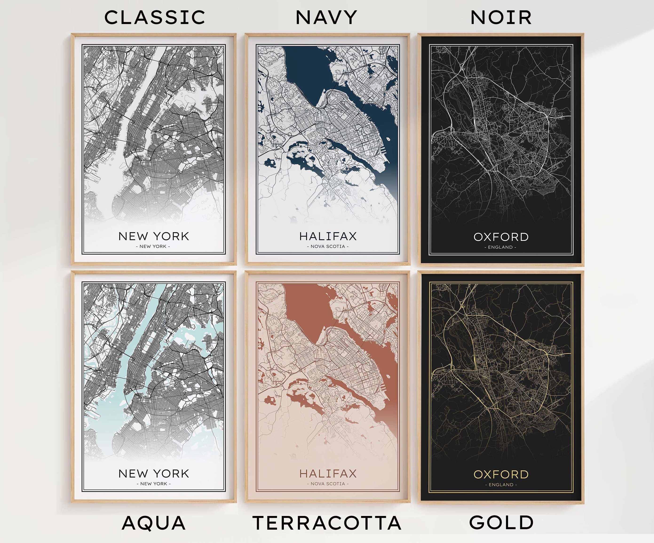 Any City Map, Two Maps Any Place Print, Custom Street Map, 2 Maps Print ...