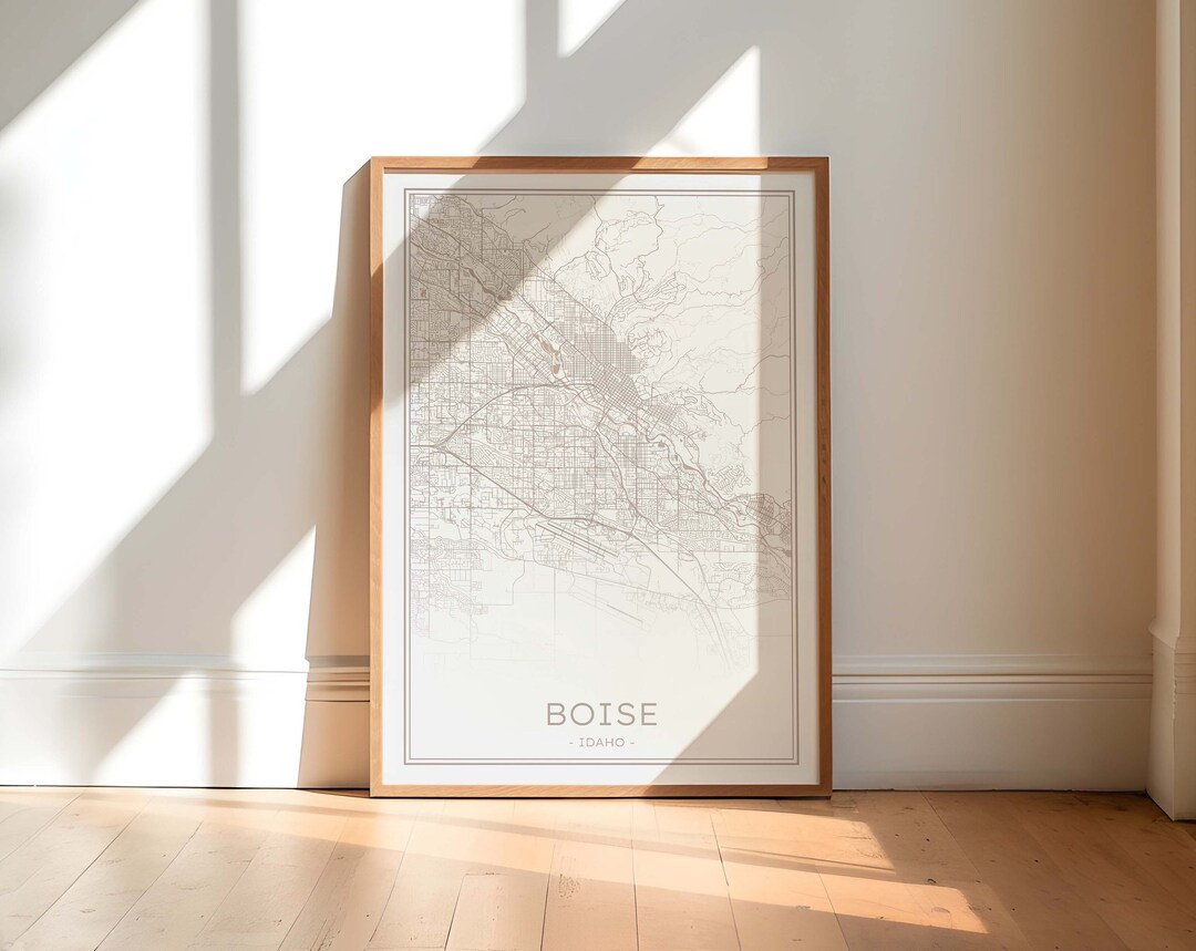 Boise Map, Boise Idaho Print, Boise ID Printable Map, Neutral Boise ...