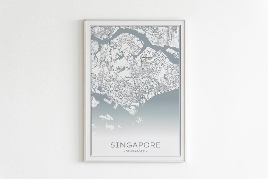 Singapore Map Instant Download Poster Printable Singapore - Etsy Australia