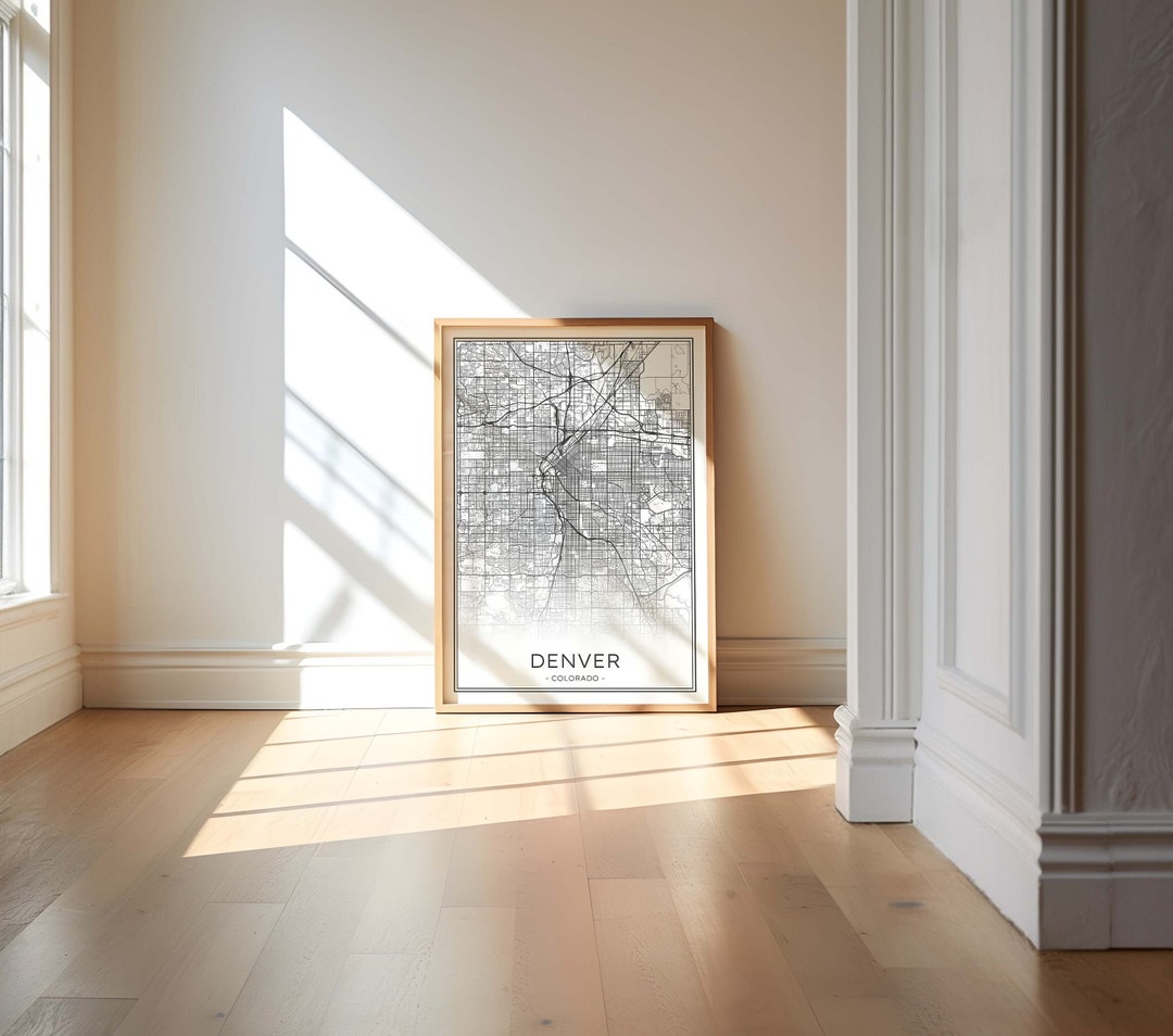 Impresión de mapas de Denver, mapa de la ciudad de Denver, cartel de ...