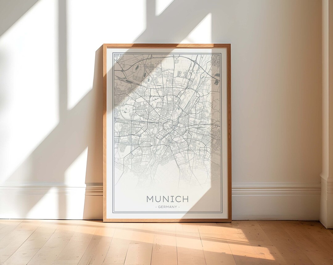 Munich Map, Map of Munich Germany, Munich Poster, Printable Munich Map, Munich City Map, Munich ...