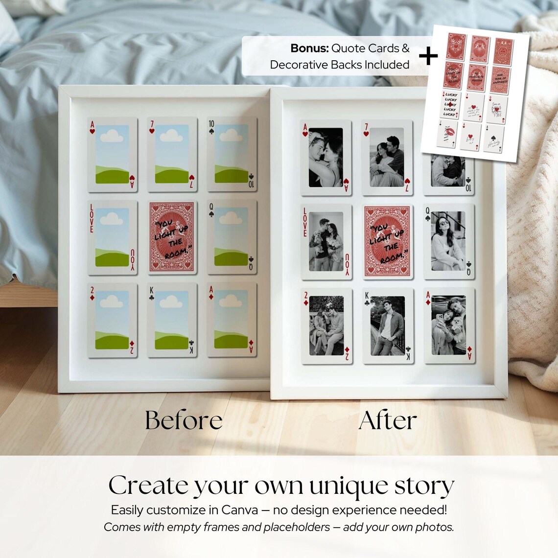 Editable Canva Template Playing Card Photo Collage, Gift for Boyfriend ...
