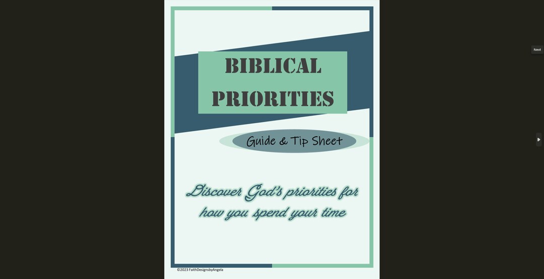 Biblical Priorities Guide & Tip Sheet - Etsy