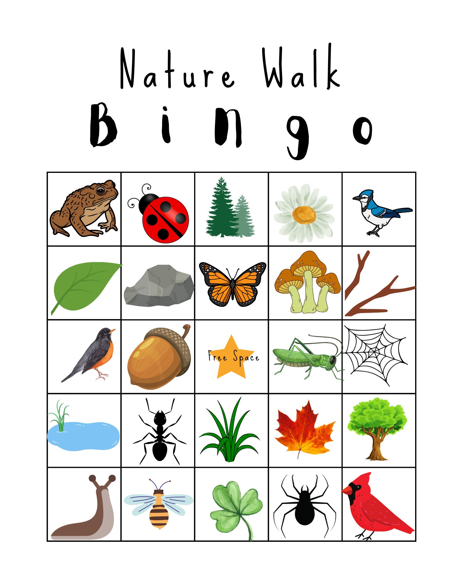 Nature Walk Bingo - Etsy