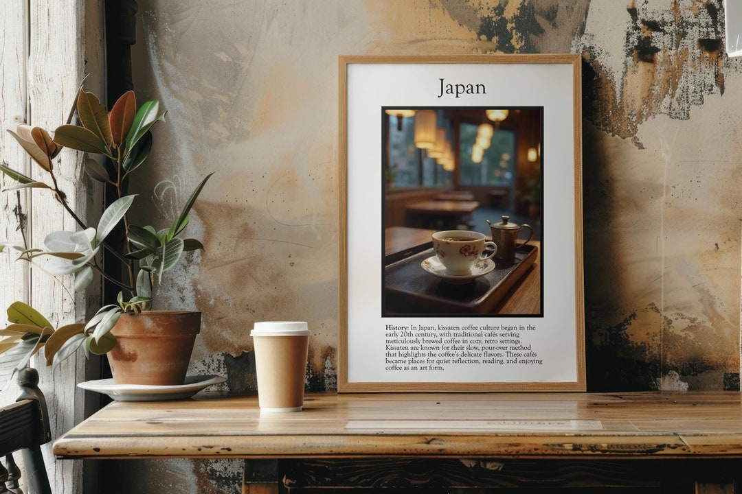 Japanese Coffee Art, Kissaten Poster, Japan Cafe Decor, Digital ...